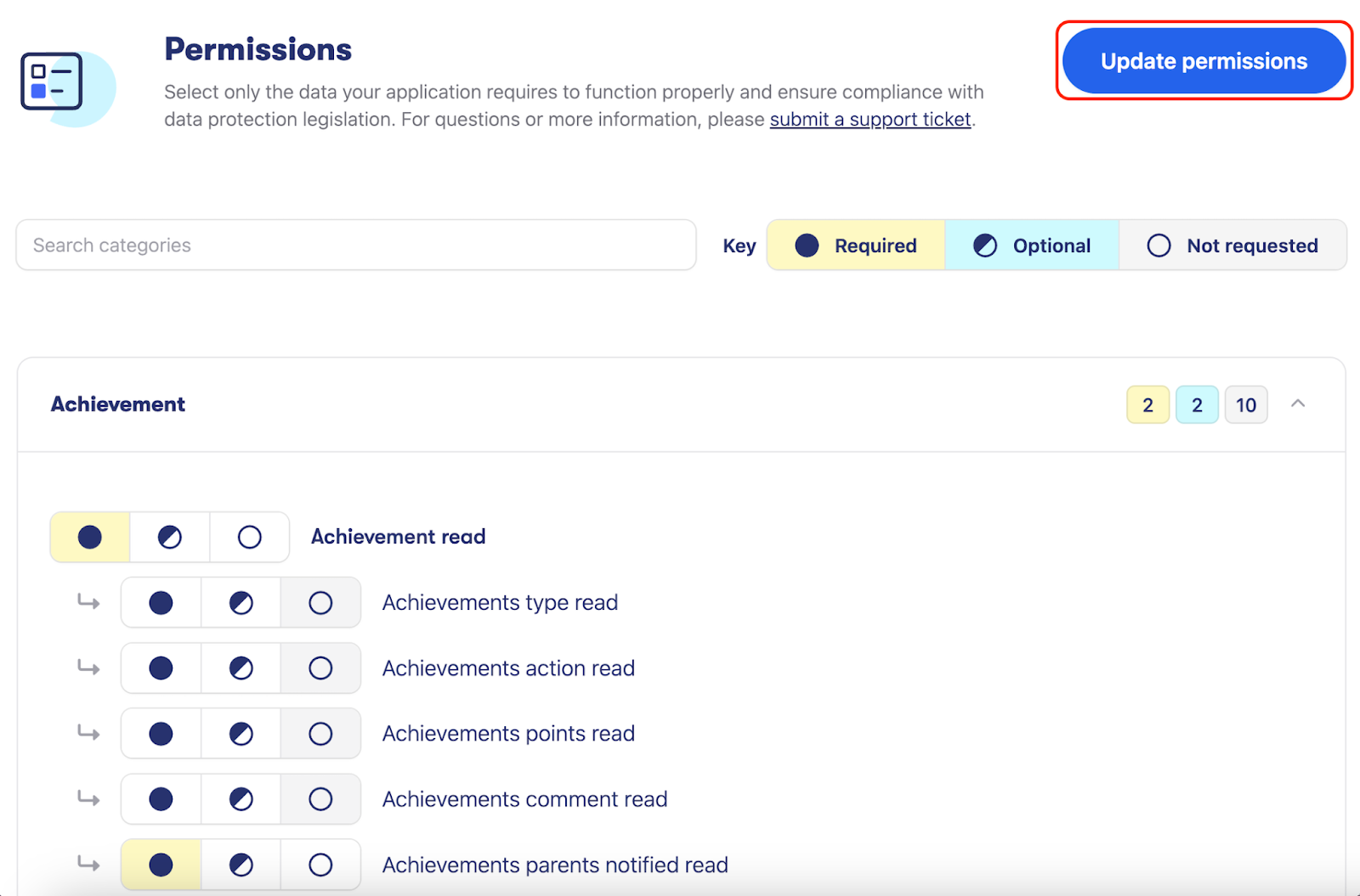 Updating permissions – Wonde